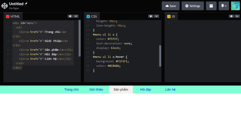 3 bước đơn giản để tạo menu trong HTML & CSS kiểu ngang, dọc