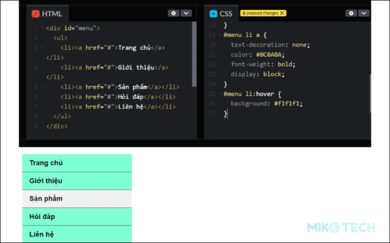 3 Bước Tạo Menu Trong Html And Css Kiểu Ngang Dọc đơn Giản