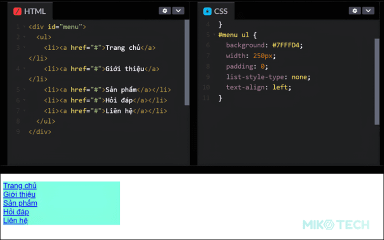 3 bước Tạo Menu Trong HTML & CSS kiểu Ngang, Dọc đơn giản